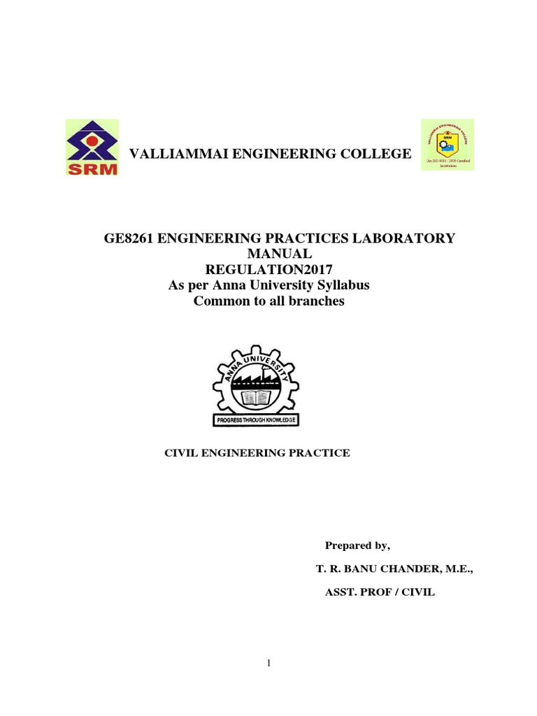 GE8261-Engineering Practices Lab - CIVIL | PDF | Plumbing | Valve