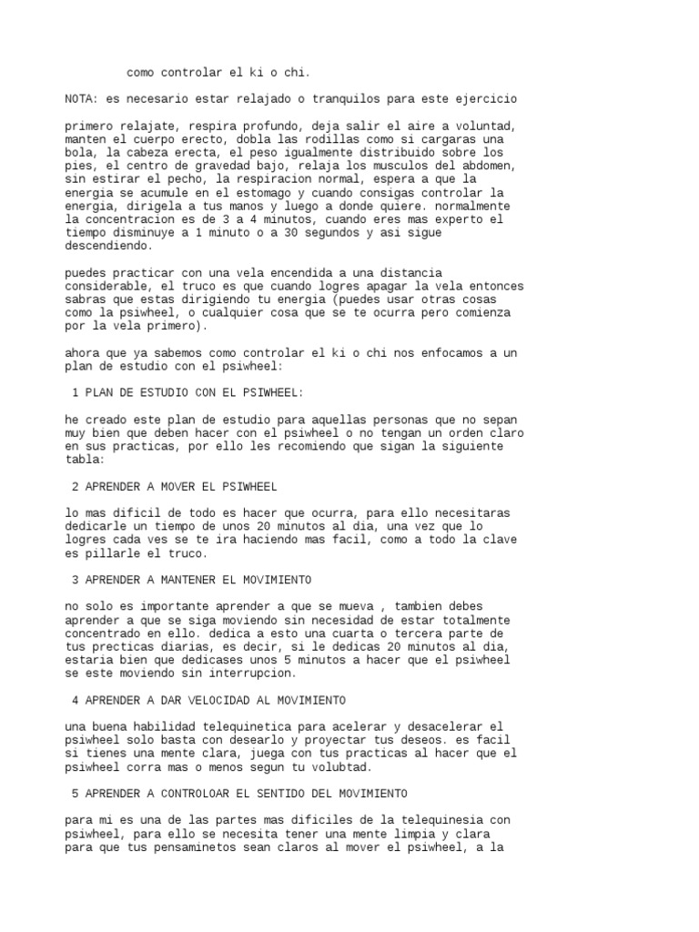 Guía para Controlar el Ki y el Psiwheel | PDF | Naturaleza | Ocio
