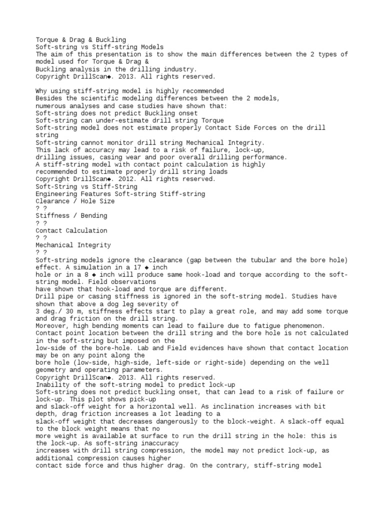 Torque Drag | PDF | Buckling | Simulation