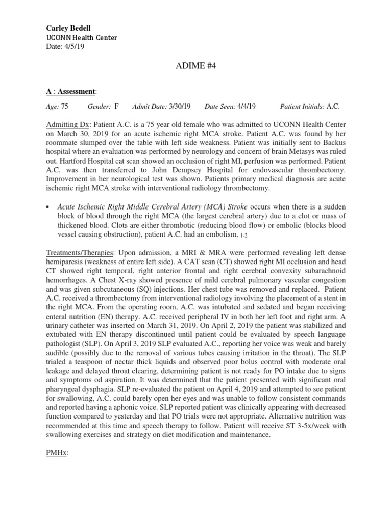 Adime #4: UCONN Health Center Date: 4/5/19 | PDF | Hypertension ...