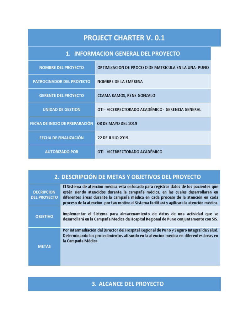 Project Charter | PDF | Software | Ingeniería