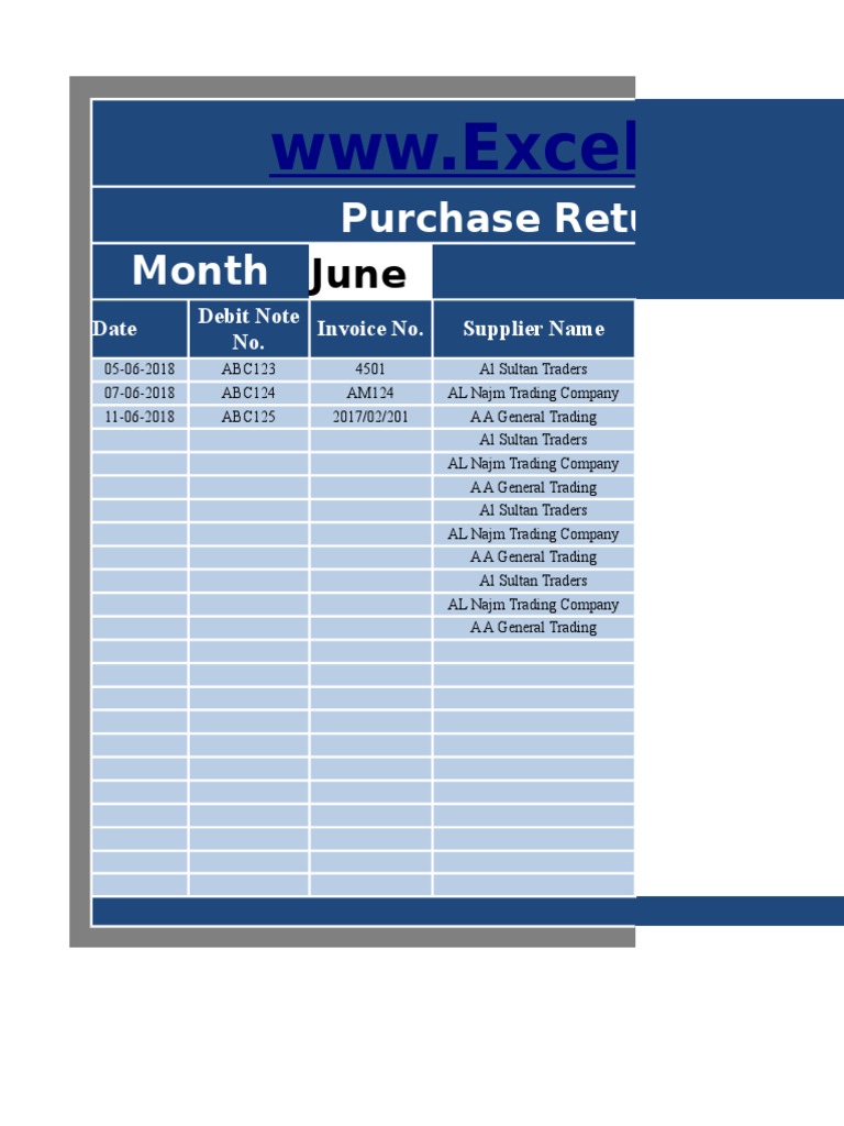 Purchase Return Book With Tax | PDF | Government Finances | Taxes