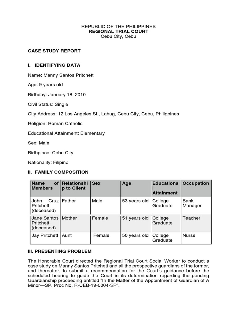 Case-Study-Report RTC Social Worker | PDF | Psychology | Behavioural ...