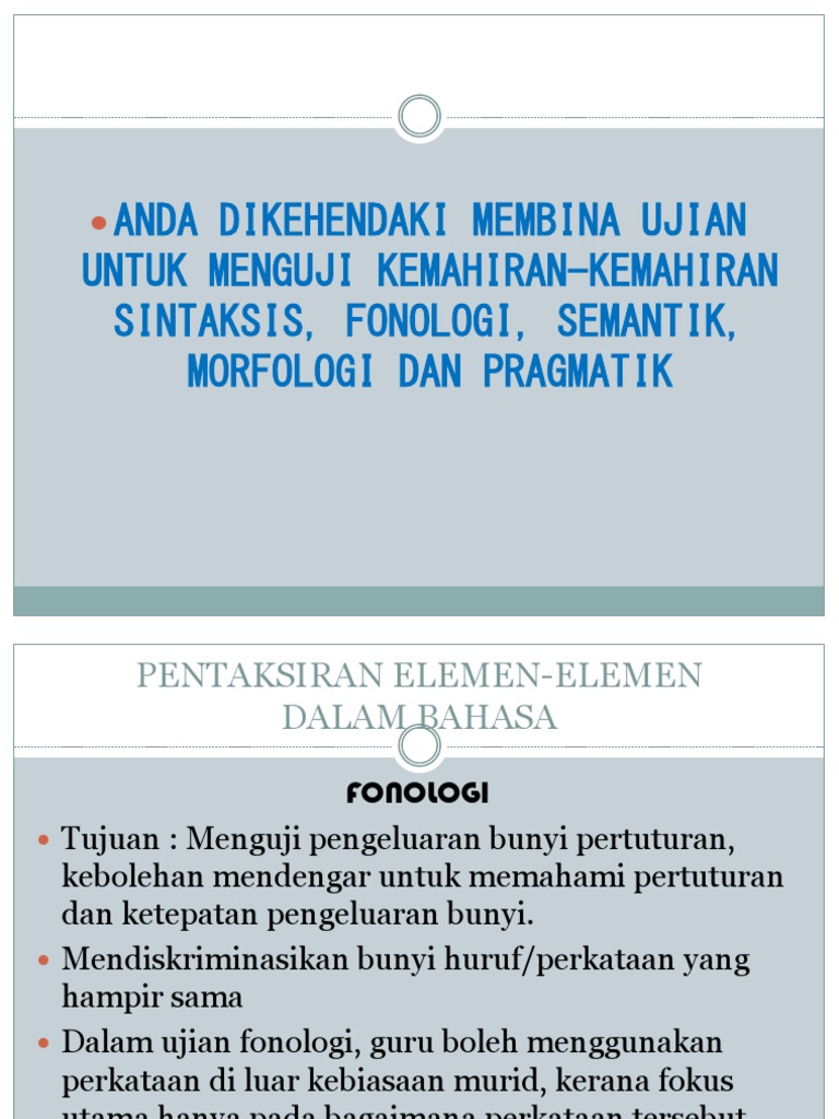 Elemen Bahasa - Pentaksiran | PDF
