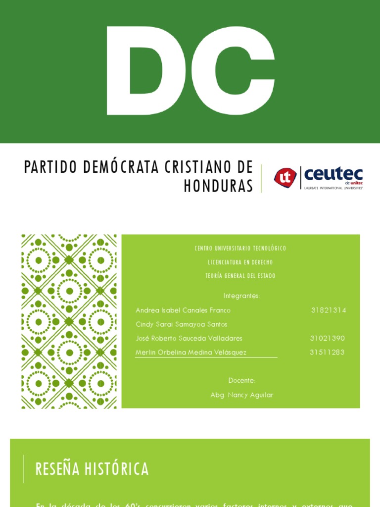 Partido Demócrata Cristiano de Honduras | PDF | Honduras | Democracia