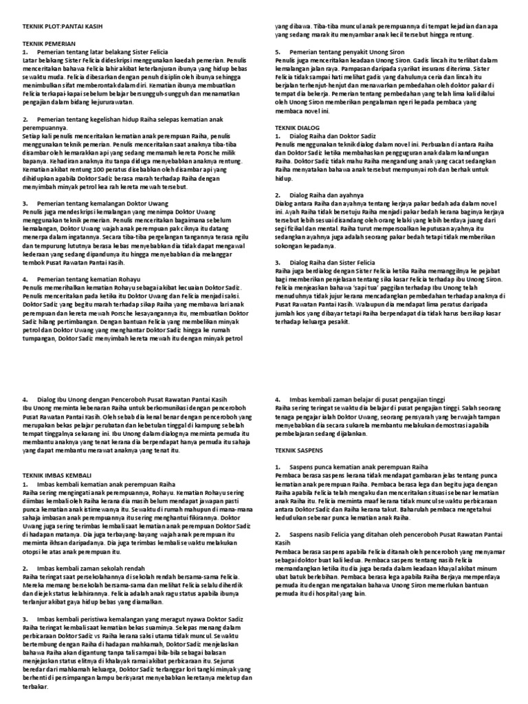 Teknik Plot Novel Pantai Kasih | PDF