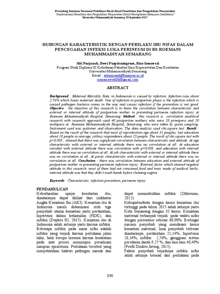 Hubungan Karakteristik Dengan Perilaku Ibu Nifas Dalam Pencegahan ...