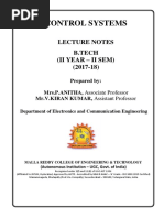 Control Systems Notes | PDF | Control Theory | Control System