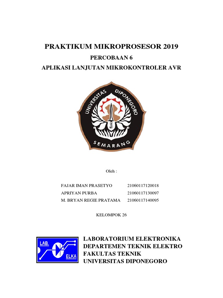 Praktikum Mikroprosesor 2019: Percobaan 6 Aplikasi Lanjutan Mikrokontroler Avr | PDF | Sains ...