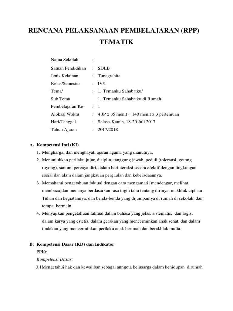 RPP SLB | PDF | Karier & Perkembangan