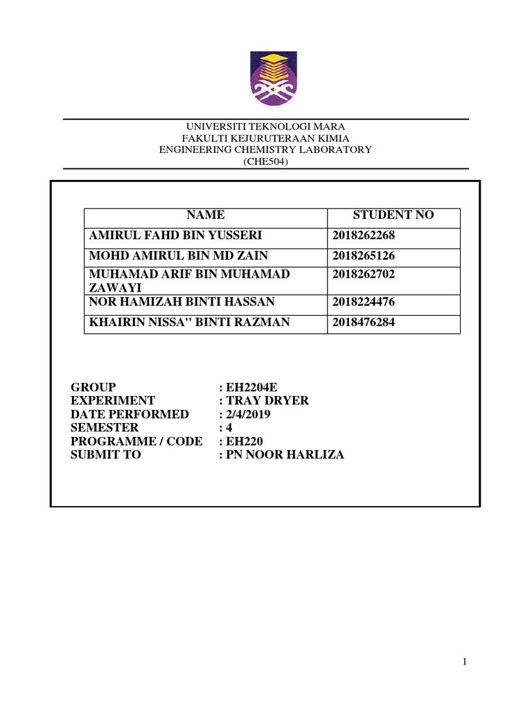 Report Tray Dryer | PDF | Humidity | Heat Transfer