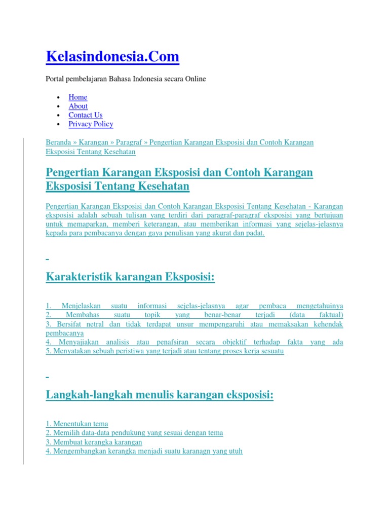 Karangan Eksposisi Pdf