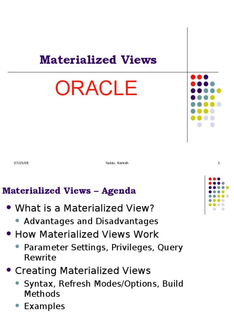 Materialized View | PDF | Databases | Data Management