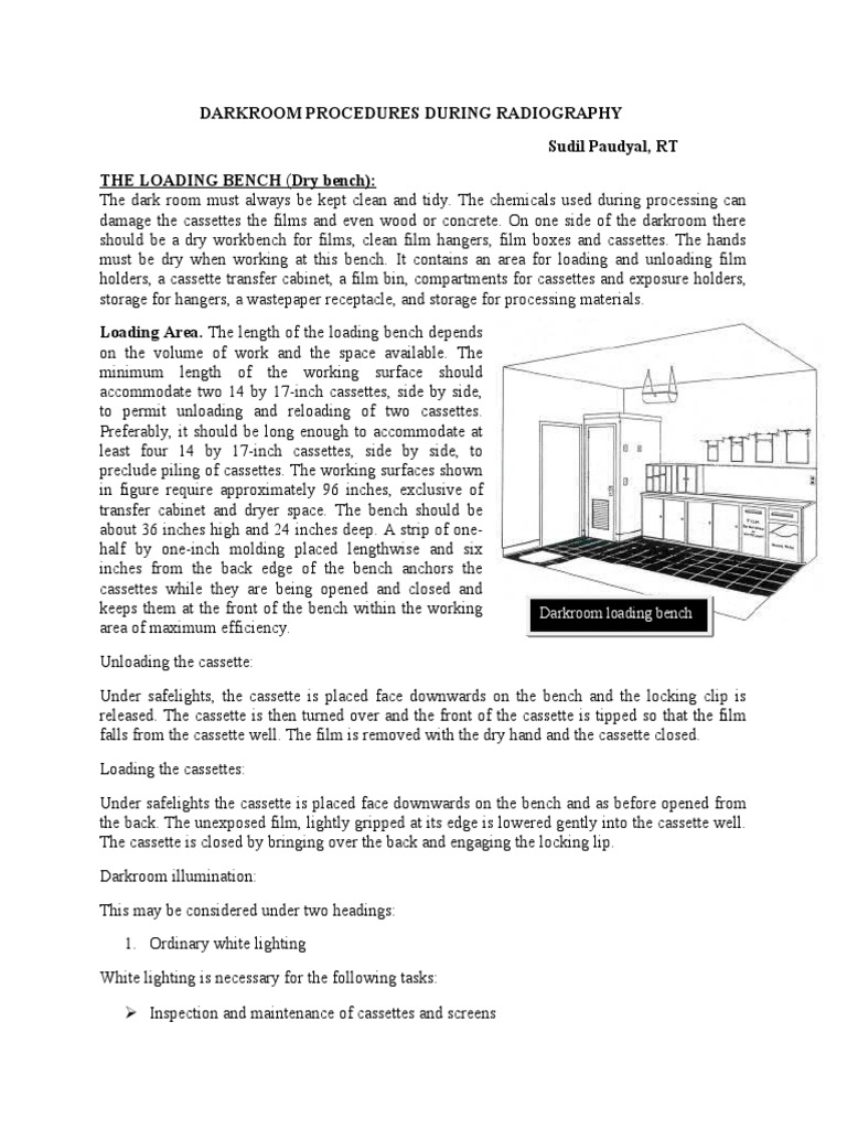 Darkroom Procedures During Radiography Sudil Paudyal, RT The Loading ...