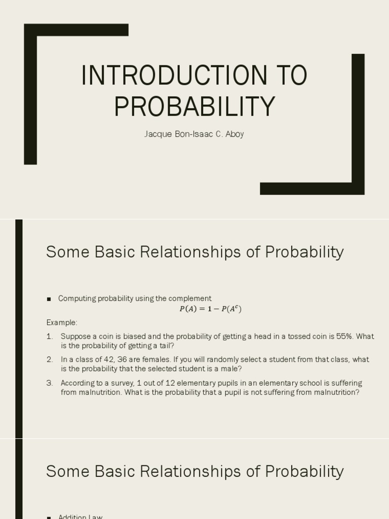 Introduction To Probability | PDF | Probability | Probability Theory