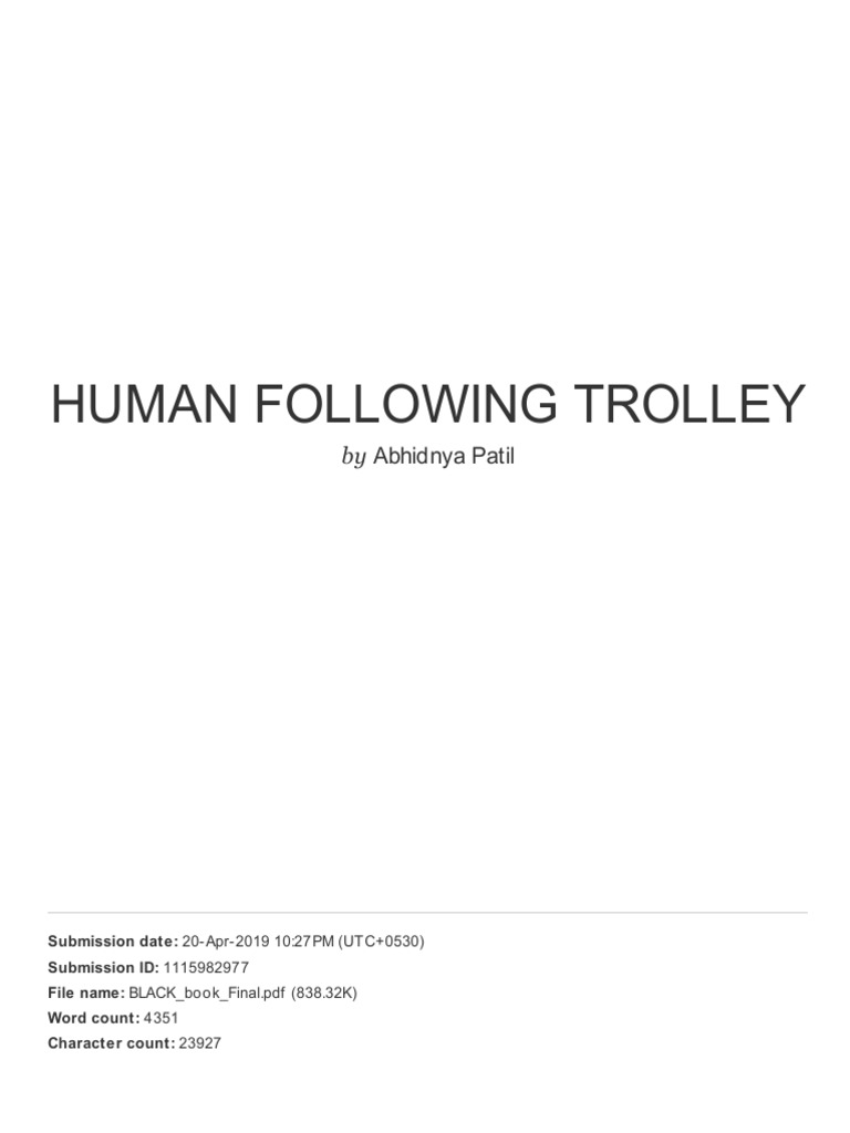 Human Following Trolley | Download Free PDF | Computing | Information ...