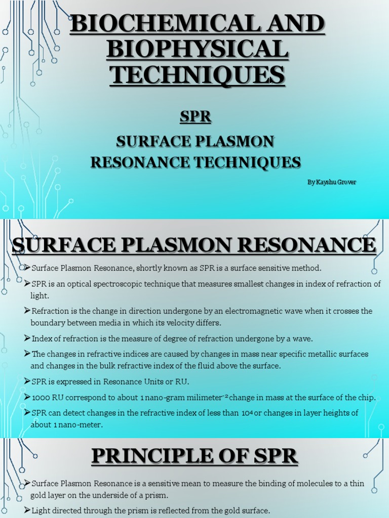 Surface Plasmon Resonance Spectroscopy - SPR | PDF | Surface Plasmon ...