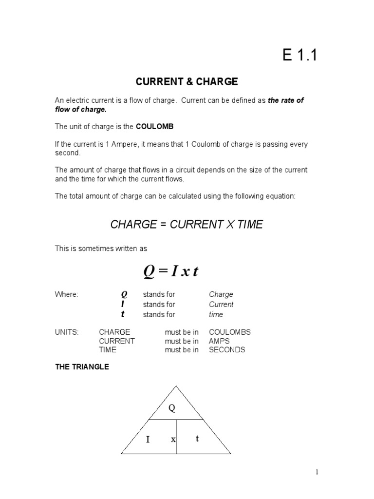 Charge and Current Relationship Explained | PDF