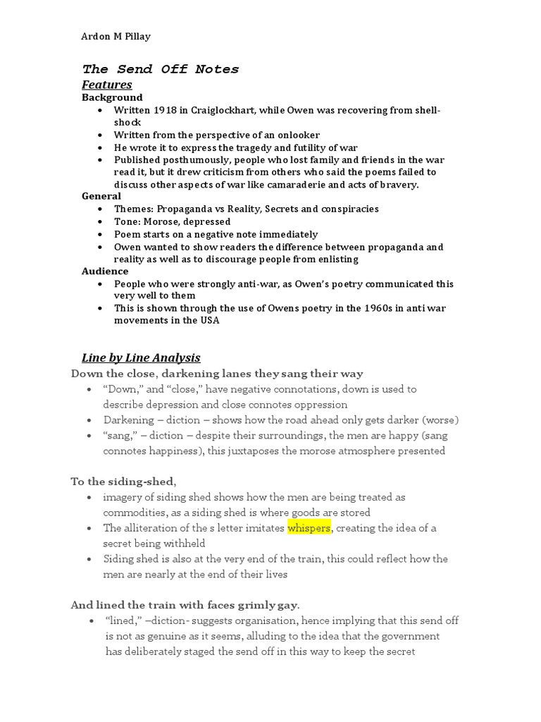 The Send Off Notes | PDF | Poetry