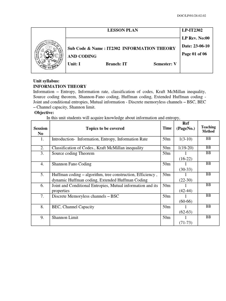 It2302-Itc V00 | PDF | Data Compression | Code