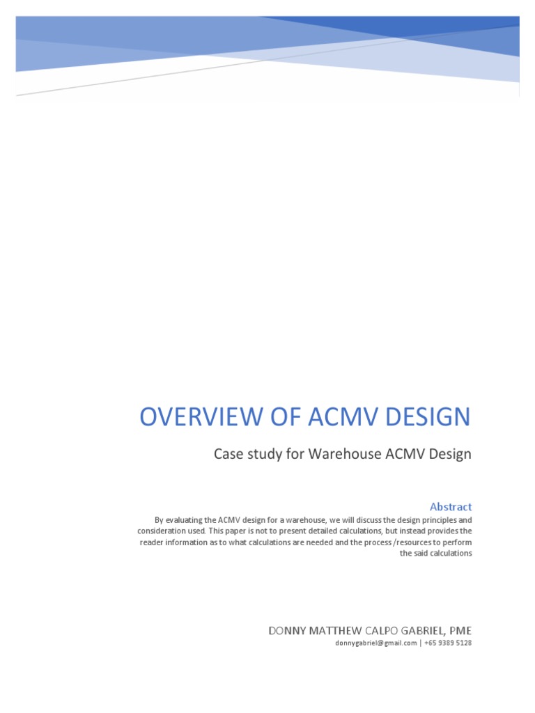 Overview of ACMV Design PDF | PDF | Air Conditioning | Ventilation ...