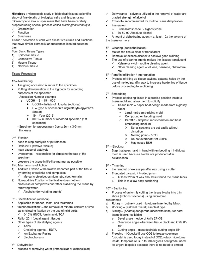Tissue Processing | PDF | Staining | Histology