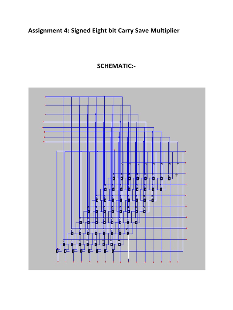 Assignment 4: Signed Eight Bit Carry Save Multiplier | PDF