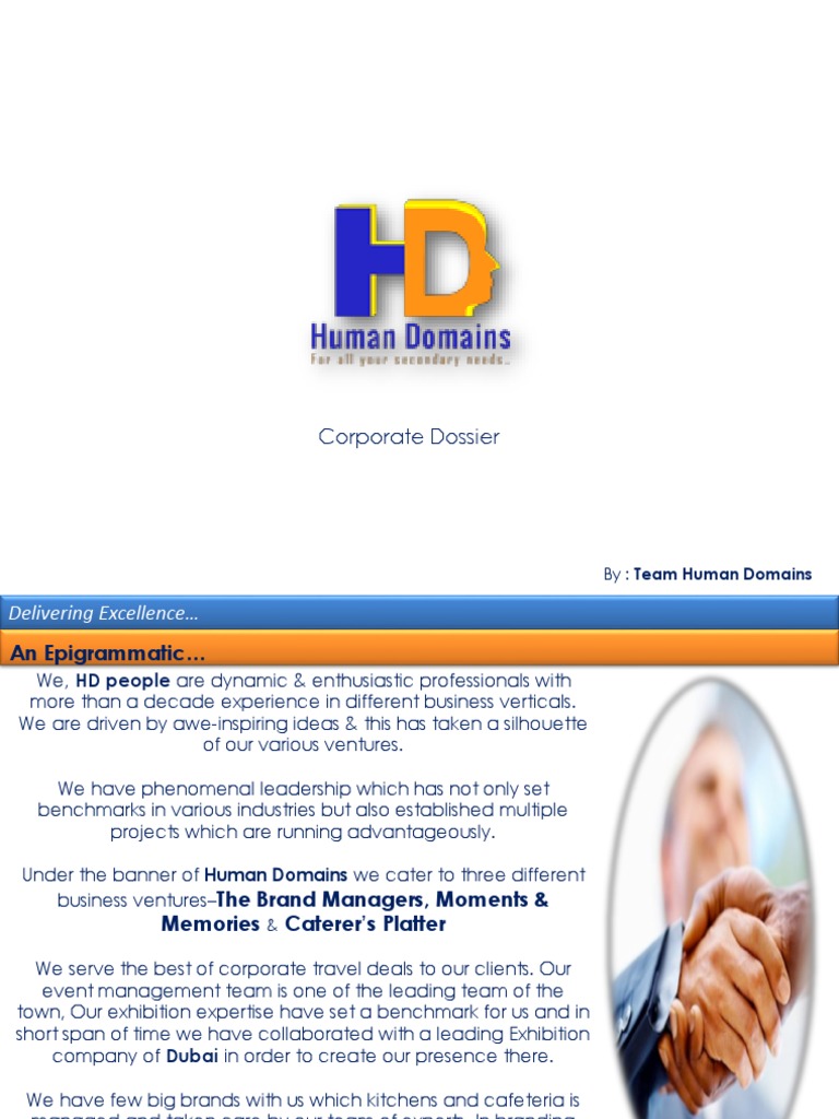 Corporate Dossier: Delivering Excellence | PDF | Brand | Brand Management