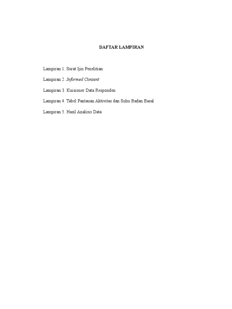 Daftar Lampiran | PDF