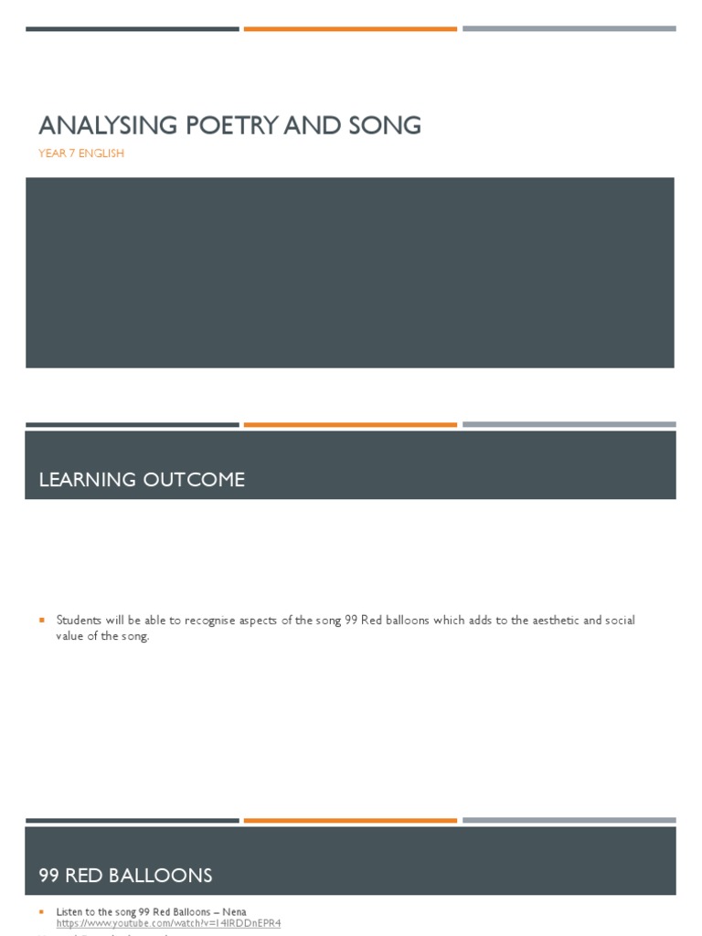 Analysing Poetry and Song | PDF | Young Adult
