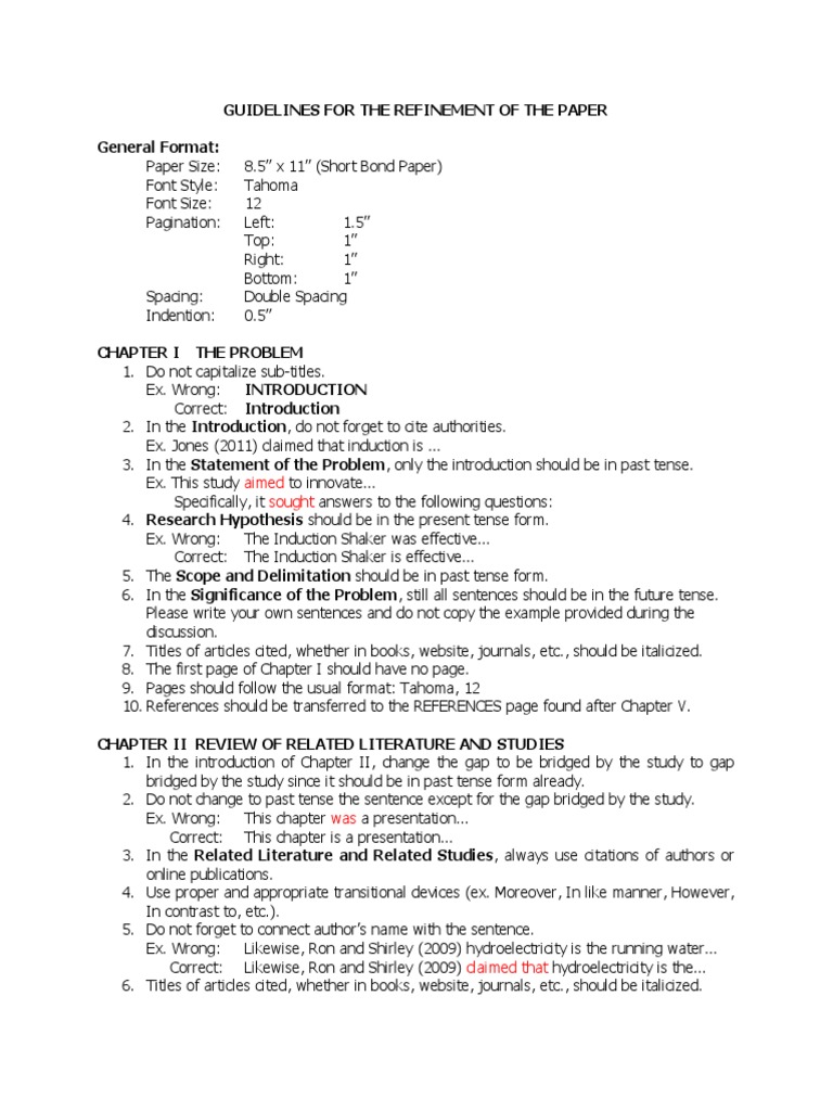 Guidelines For The Refinement of The Paper | PDF | Likert Scale | Cognition