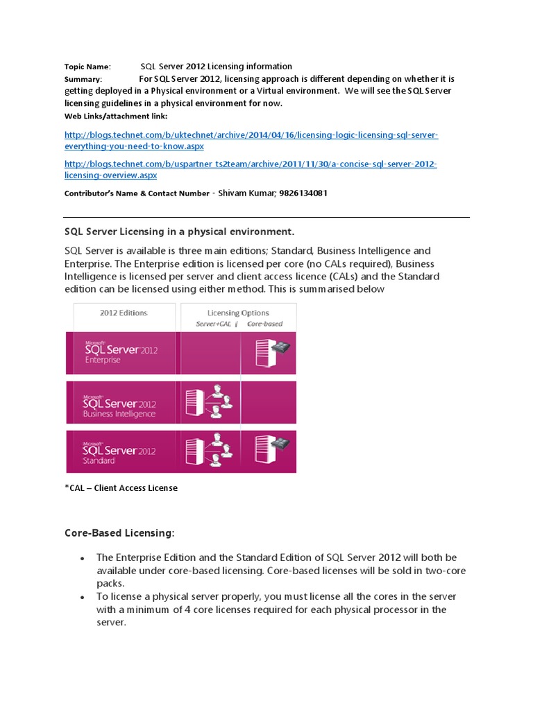SQL Server Licensing in A Physical Environment.: Everything-You-Need-To ...