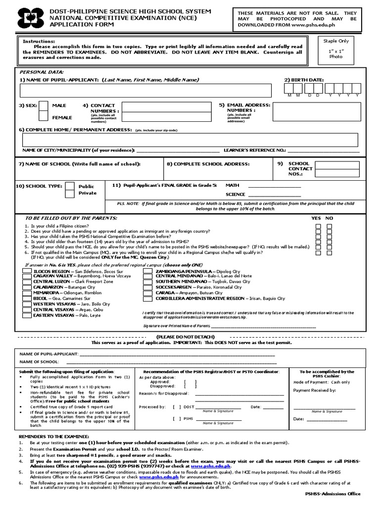 NCE Application Form Instructions 2025 | PDF | Mindanao | Test (Assessment)
