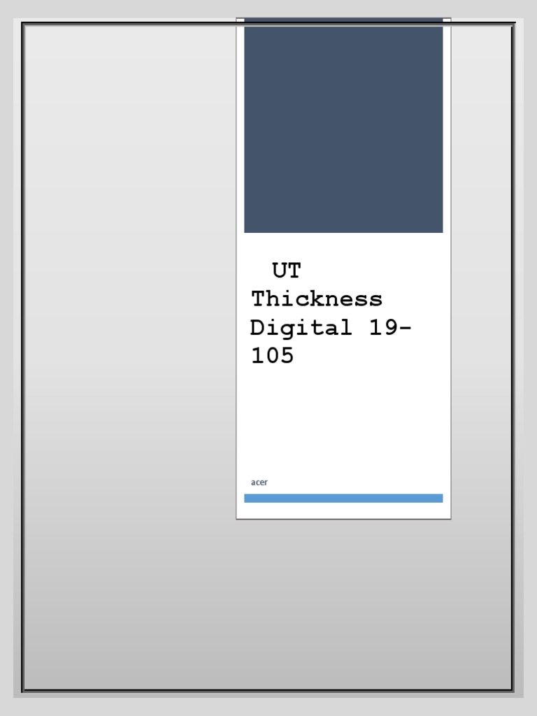 Ultrasonic Thickness Testing Procedure | PDF | Calibration ...