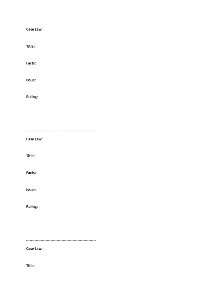 Case Digest Template | Download Free PDF | Legal Disputes | Lawsuit