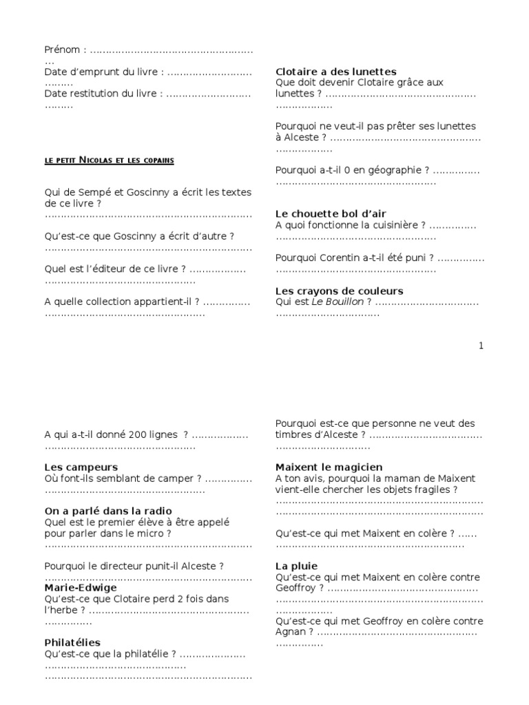 Le Petit Nicolas Et Les Copains | PDF | Loisirs