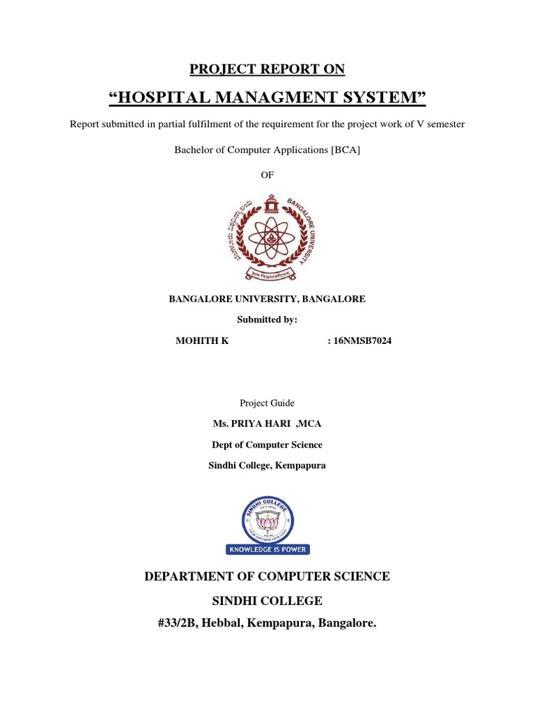 "Hospital Managment System": Project Report On | PDF | Java (Software ...