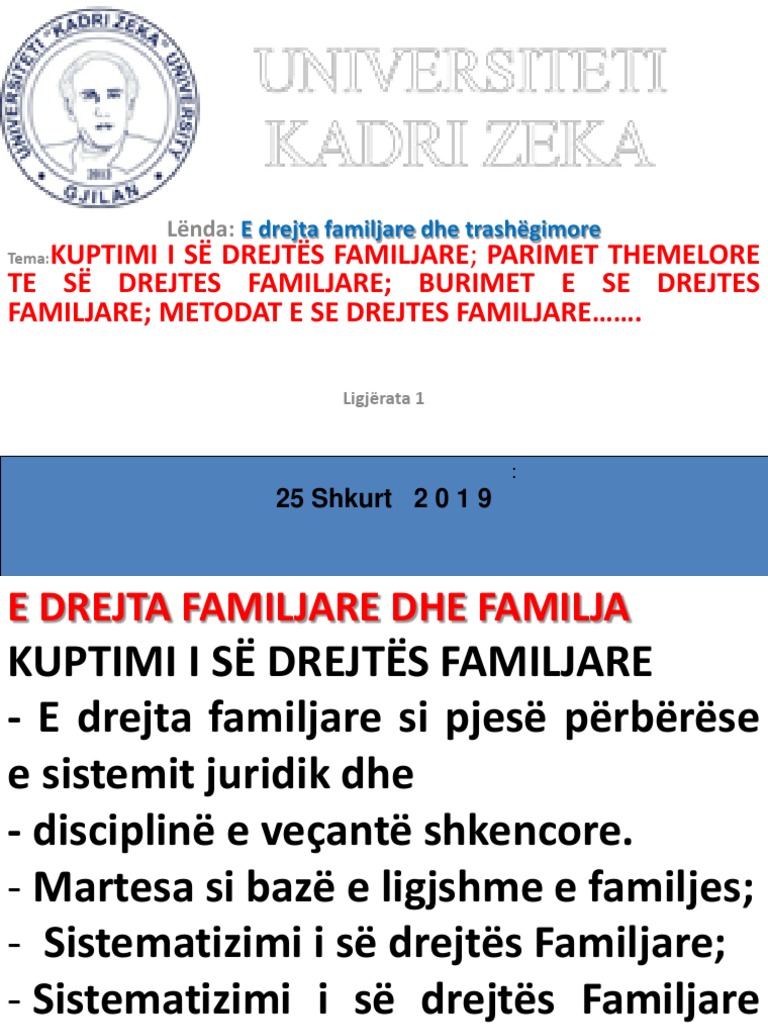 1-7 UKZ E DREJTA FAMILJARE Ligjerata .2019 PDF | PDF