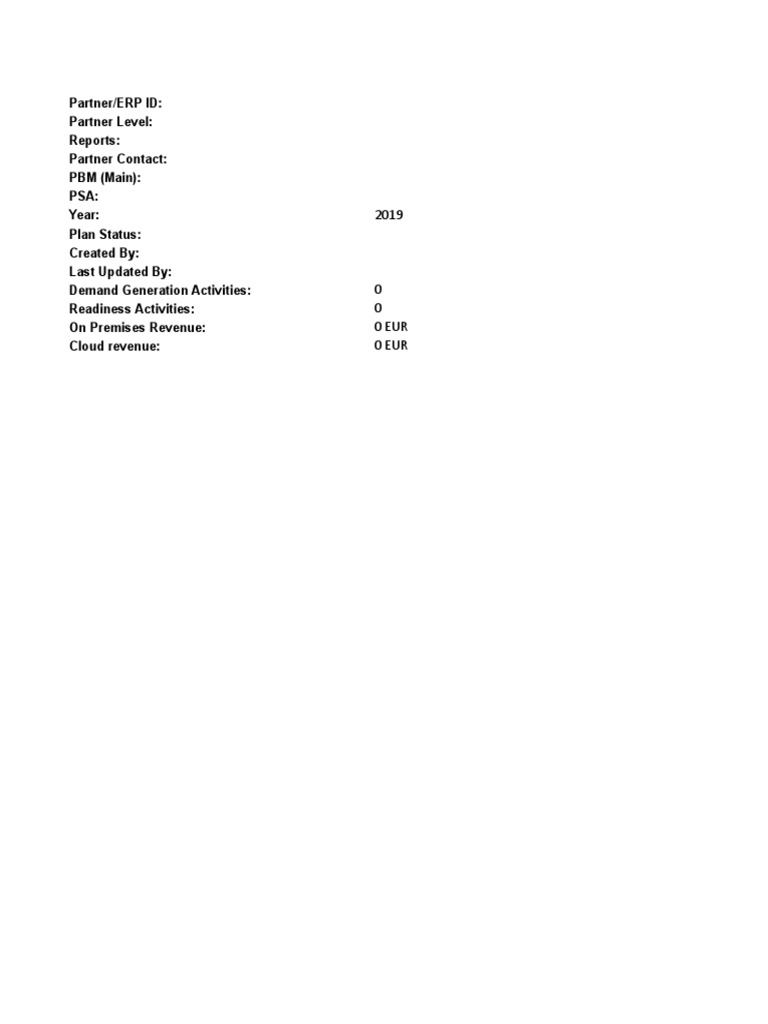 SAP Business Plan Template-2019 | Download Free PDF | Sap Se ...