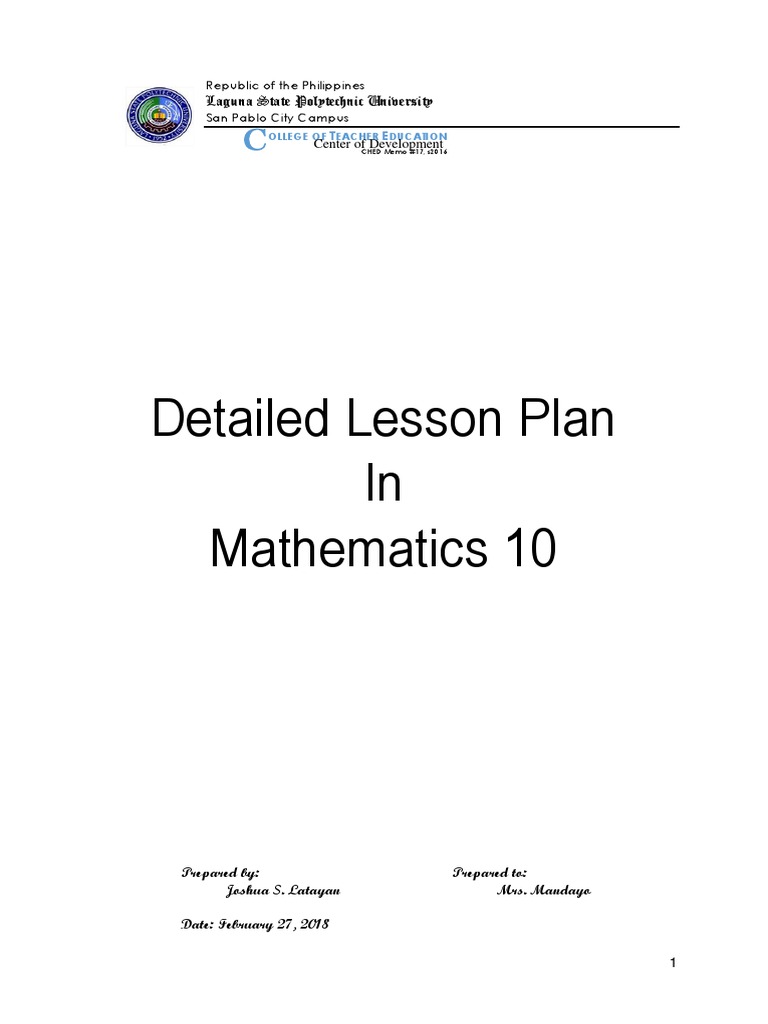 Detailed Lesson Plan For Demo | Download Free PDF | Percentile ...