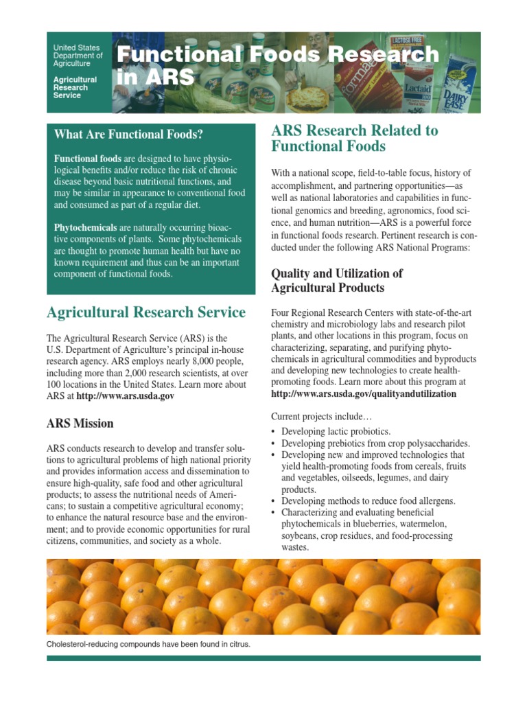 Functional Foods Research by ARS | PDF | Nutrition | Diet & Nutrition
