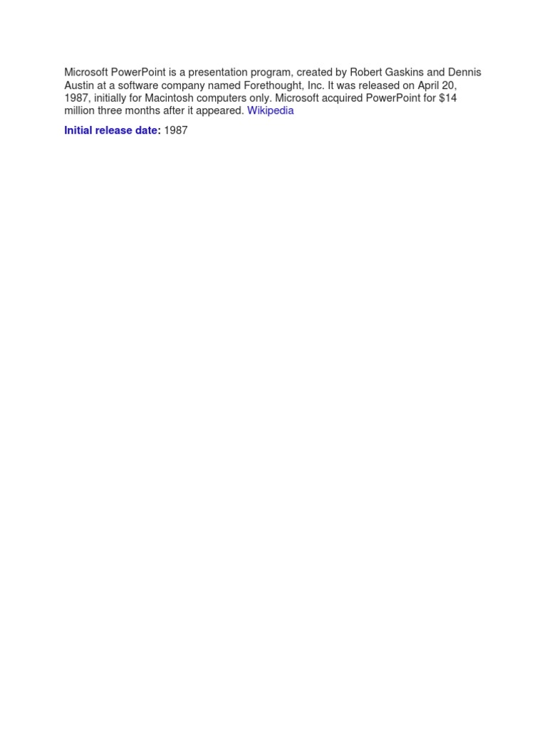 Initial Release Date: Wikipedia | PDF