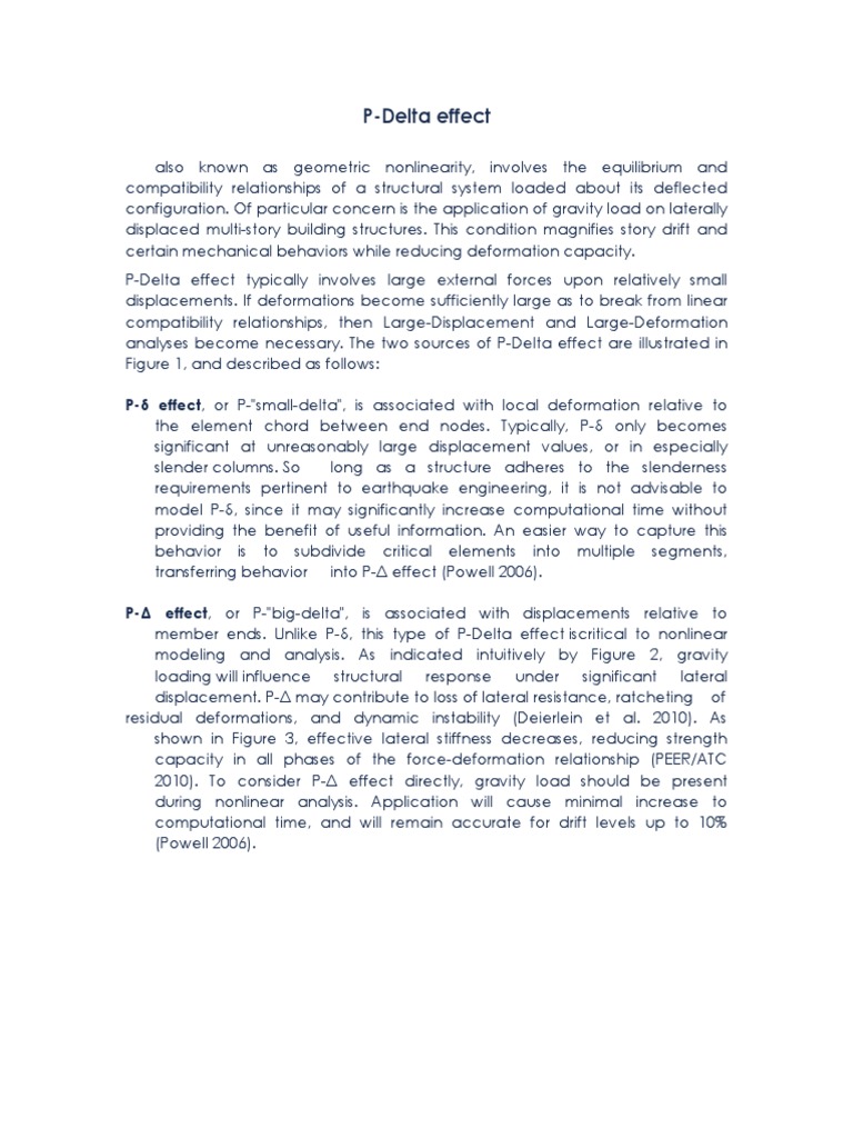 P-Delta effect: P-δ effect, or P-"small-delta", is associated with ...