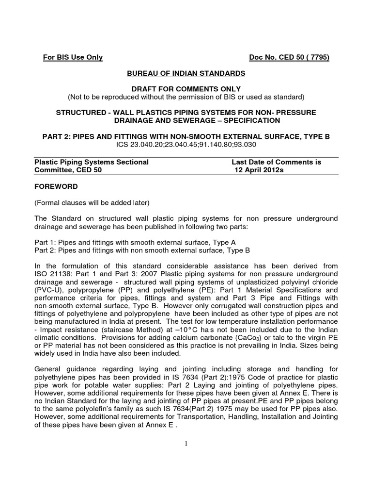 DWC Pipe Specifications and Standards | PDF | Polyethylene | Pipe ...