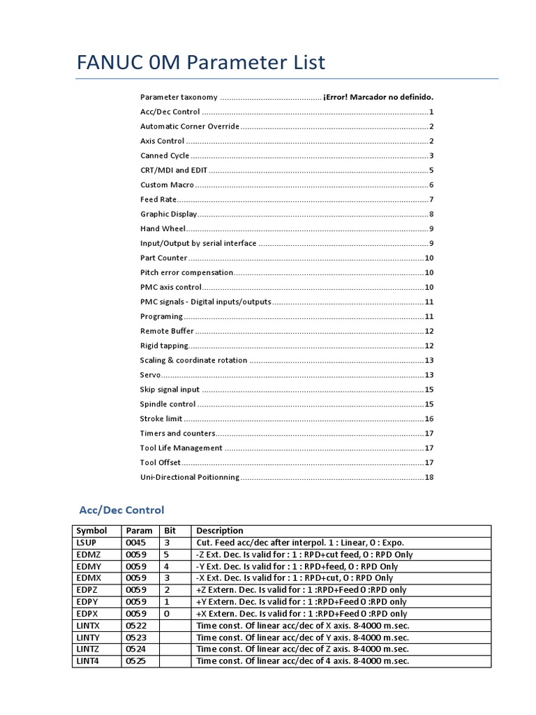 FANUC 0M Parameter List PDF | PDF | Computing | Teaching Mathematics