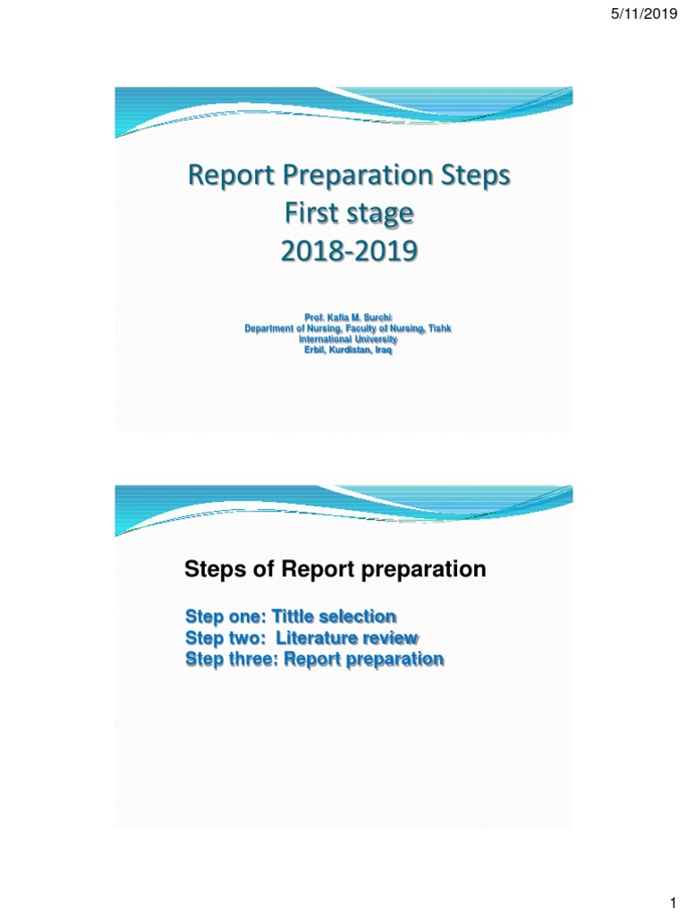Report Preparation Steps First Stage 2018-2019 | PDF | Environmental ...