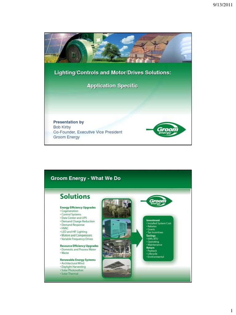 Groom Energy - Lighting Controls and Motor Drives Solutions | PDF ...