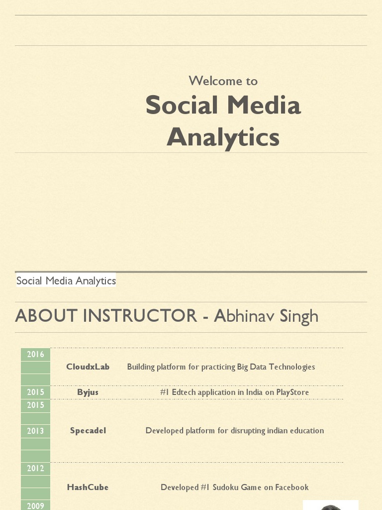 1 - Introduction To Social Media Analytics | Download Free PDF | Social ...