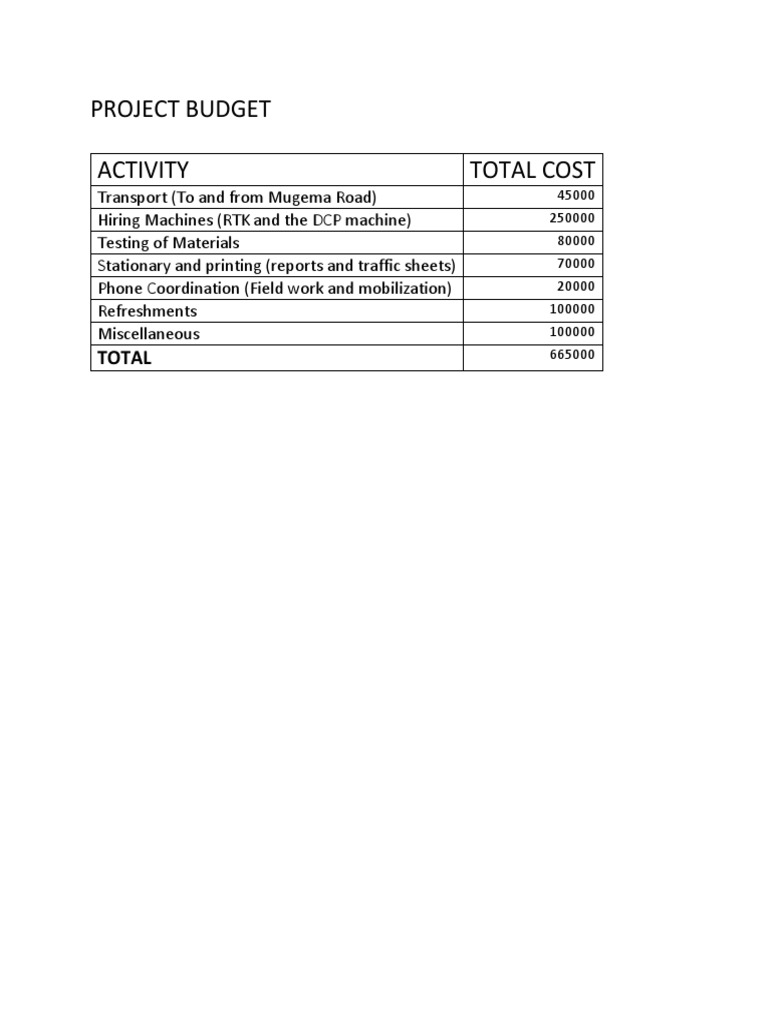 Project Budget Breakdown and Costs | PDF | Technology & Engineering