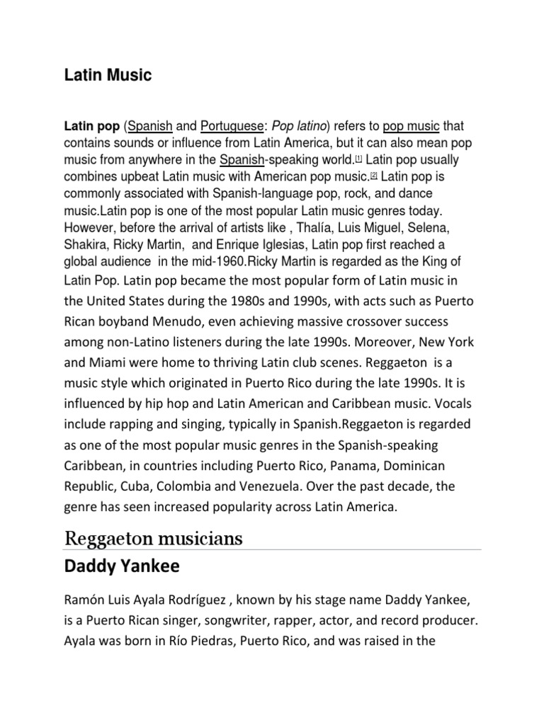 Latin Music | PDF | Spanish Language Music | Latin American Music